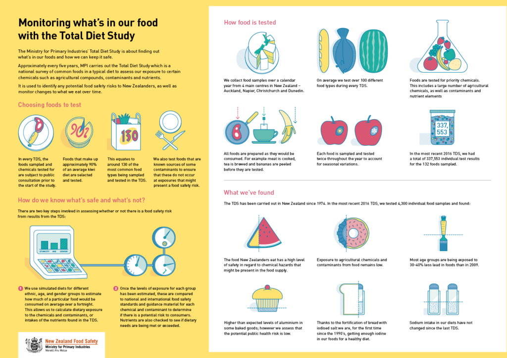 Design Studio Wellington NZ | Gusto. Total Diet Study summary infographic